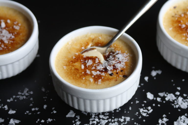 salted butterscotch creme brûlée - Adoring Kitchen