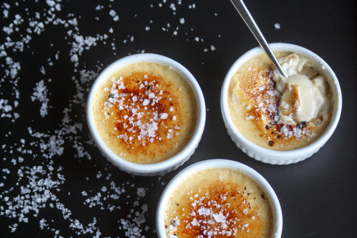 salted butterscotch creme brûlée - Adoring Kitchen